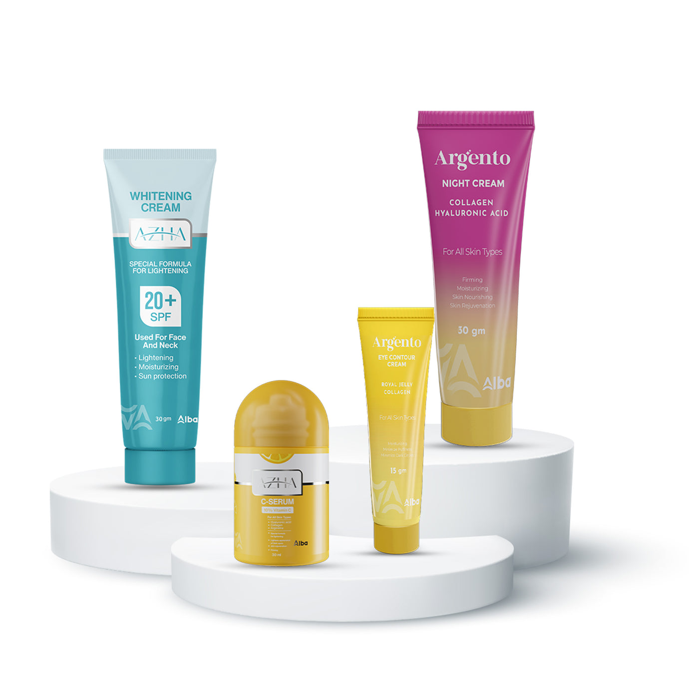 offer- azha c serum 30 + Azha cream 30gm + Night cream 30gm + eye 15gm ...